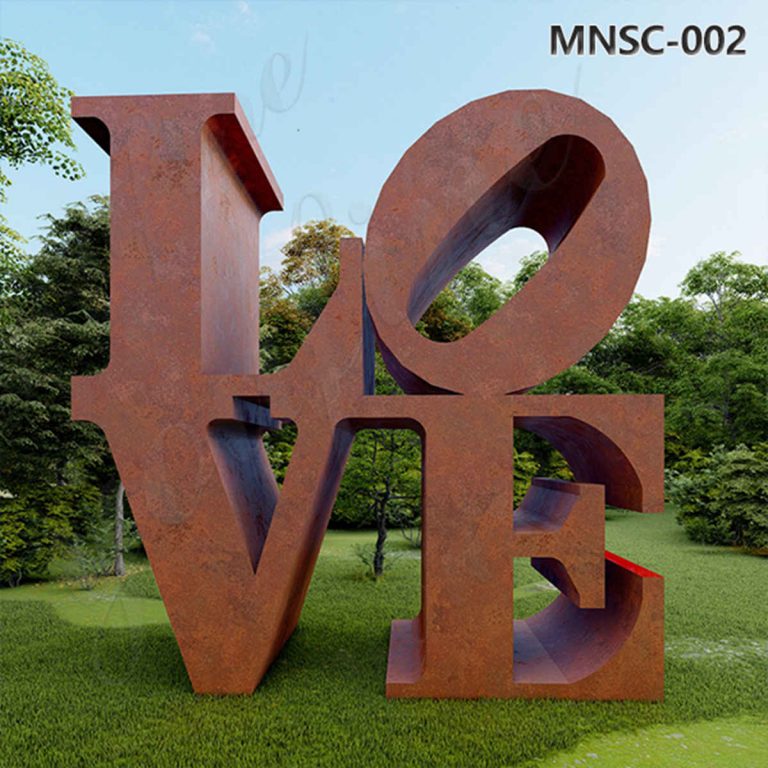 Large Corten Steel Letter LOVE Sculpture for Garden-YouFine