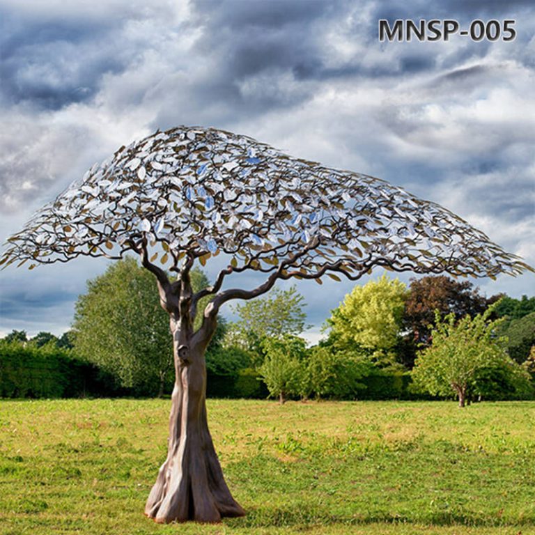 Realistic Large Metal Tree Sculpture Outdoor - YouFine Sculpture