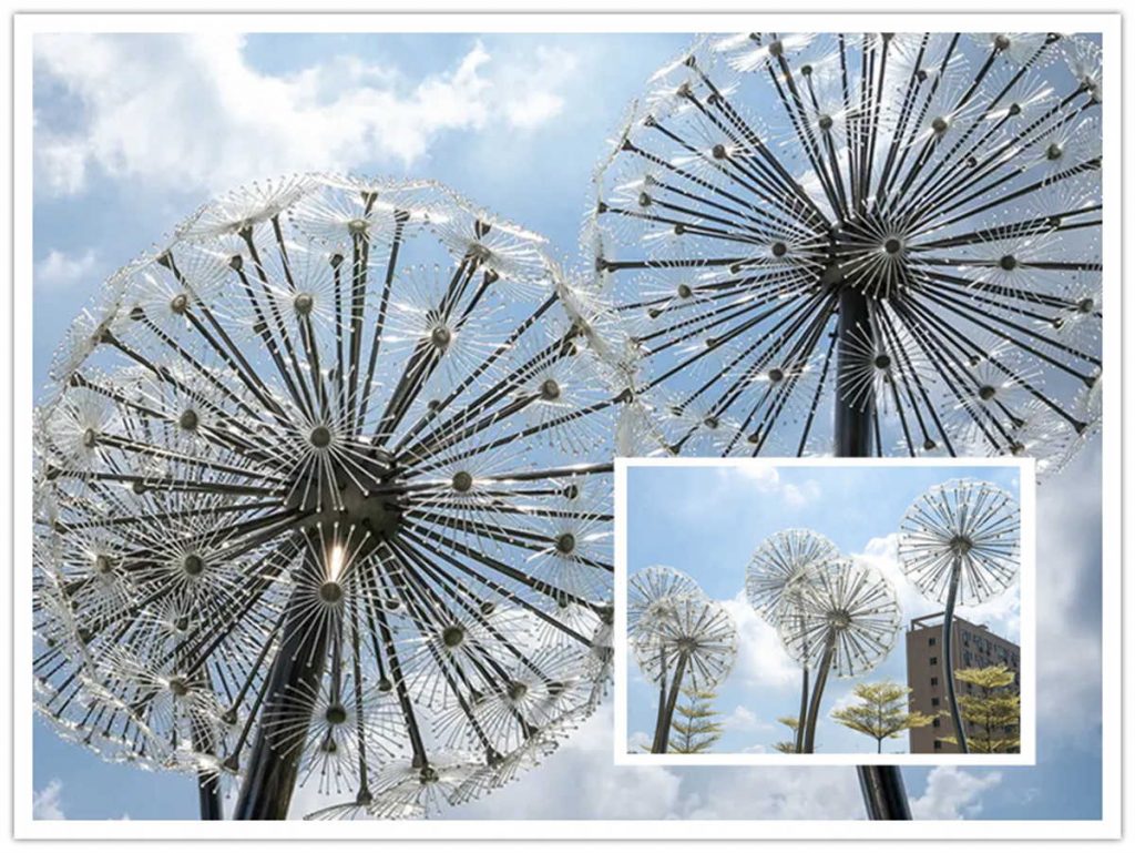 Large Outdoor Metal Dandelion Sculpture Landscape