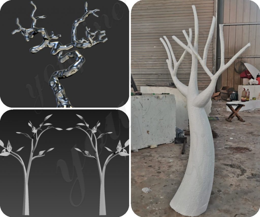 Realistic Large Metal Tree Garden Sculpture Outdoor Art-YouFine
