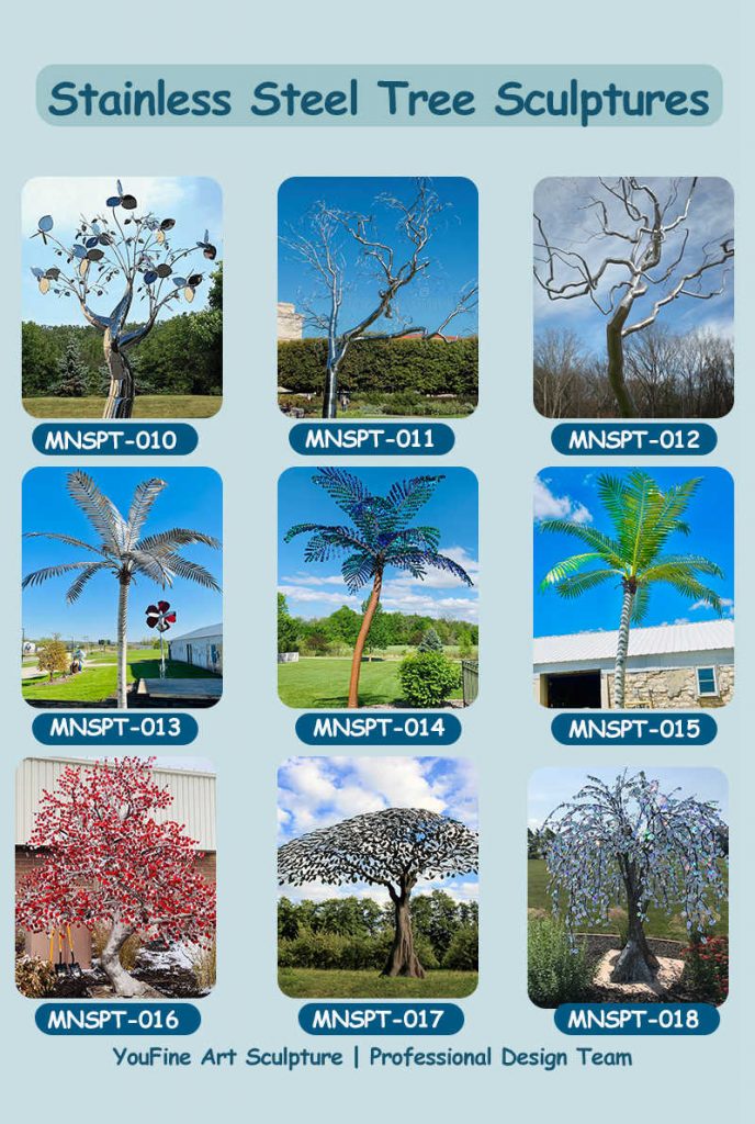Realistic Large Metal Tree Sculpture Outdoor - YouFine Sculpture