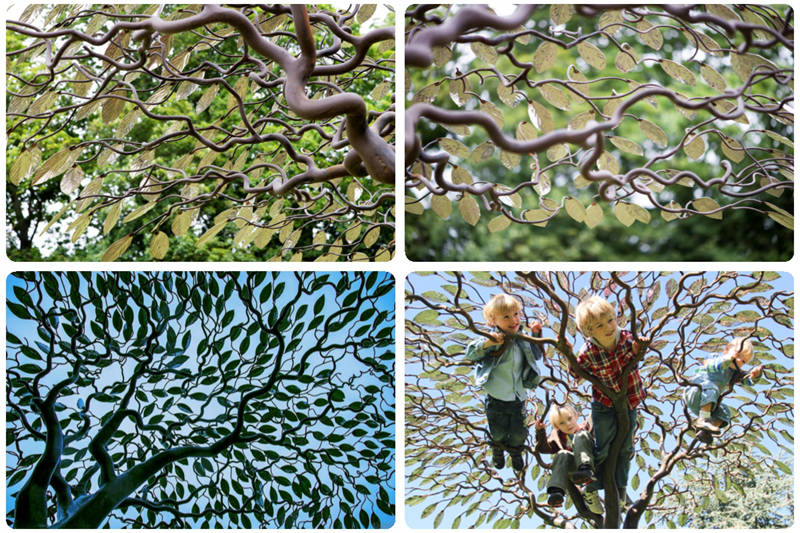 Realistic Large Metal Tree Sculpture Outdoor