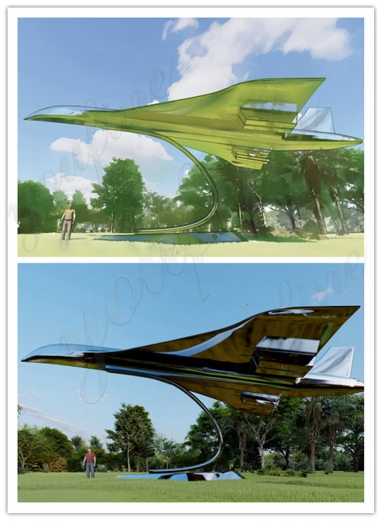 Beauty of Metal Plane Sculpture in Shinning Design - YouFine