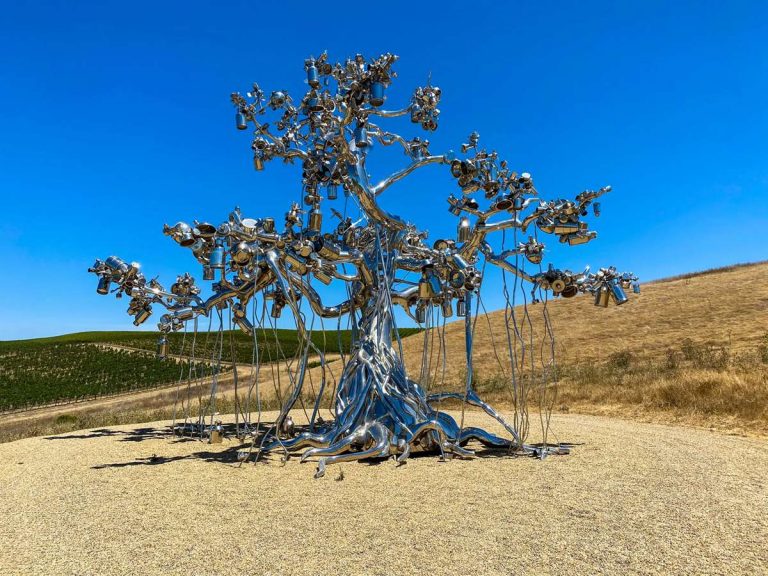Large Mirrored Stainless Steel Banyan Tree Sculpture