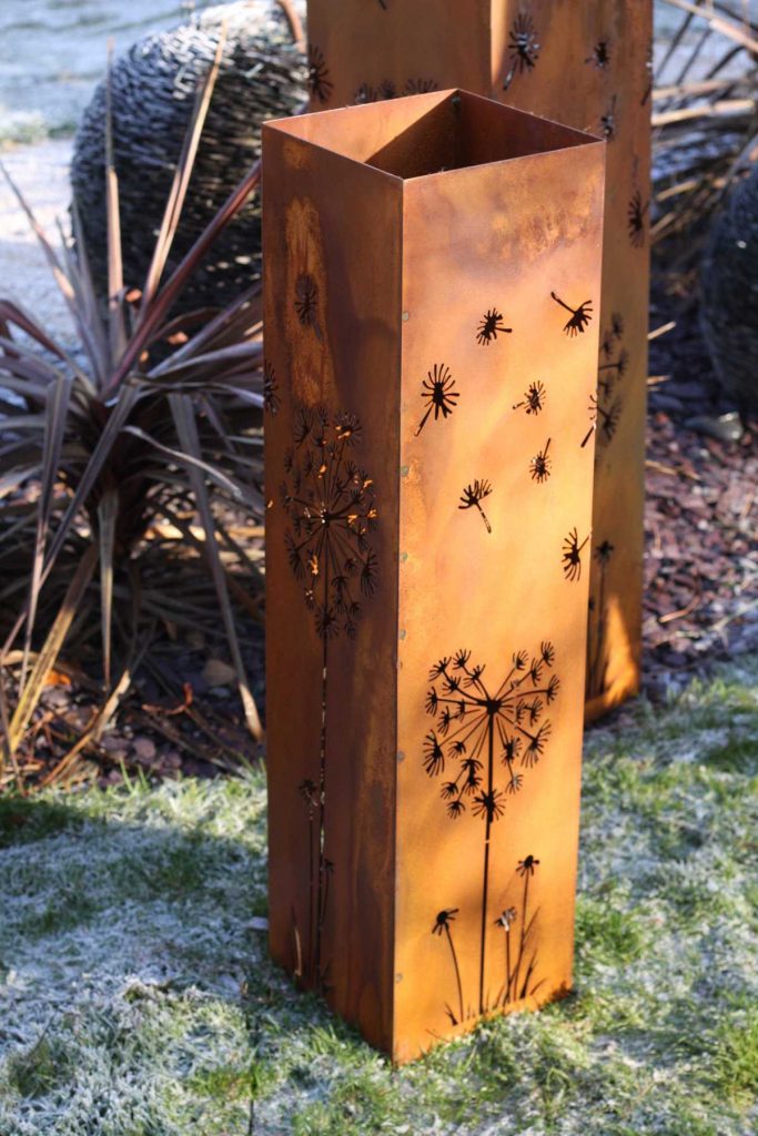 Hollow Corten Steel Metal Garden Columns - YouFine Sculpture